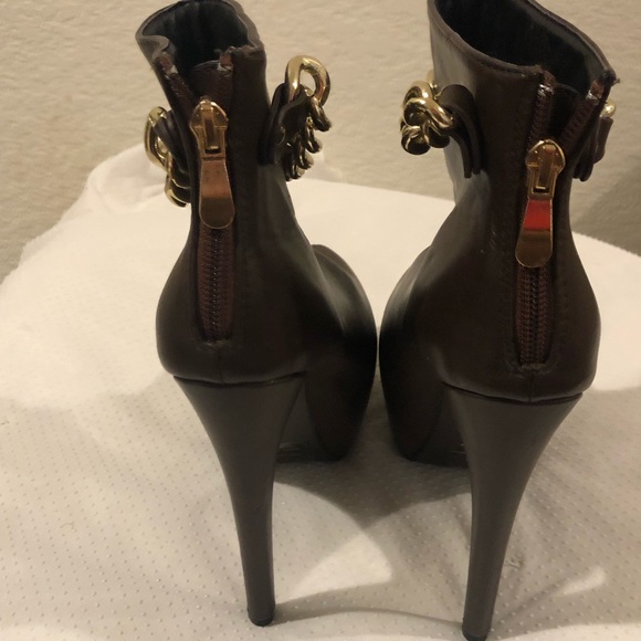 Shoes | Brand New Chocolate Heels With Adjustable Chain | Poshmark